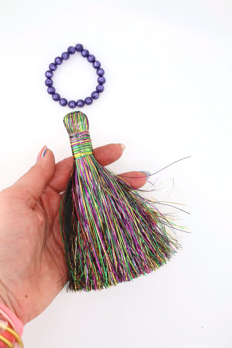 Jumbo Majorette Mardi Gras Tinsel Tassels, 5.5" Metallic Boot Tassels ...