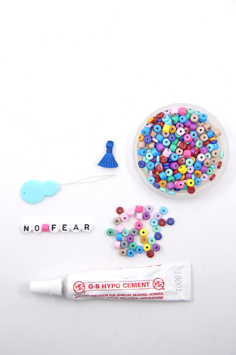 DIY Craft Kit: Custom Beaded Name Bracelet Trendy Candy Disc - Etsy