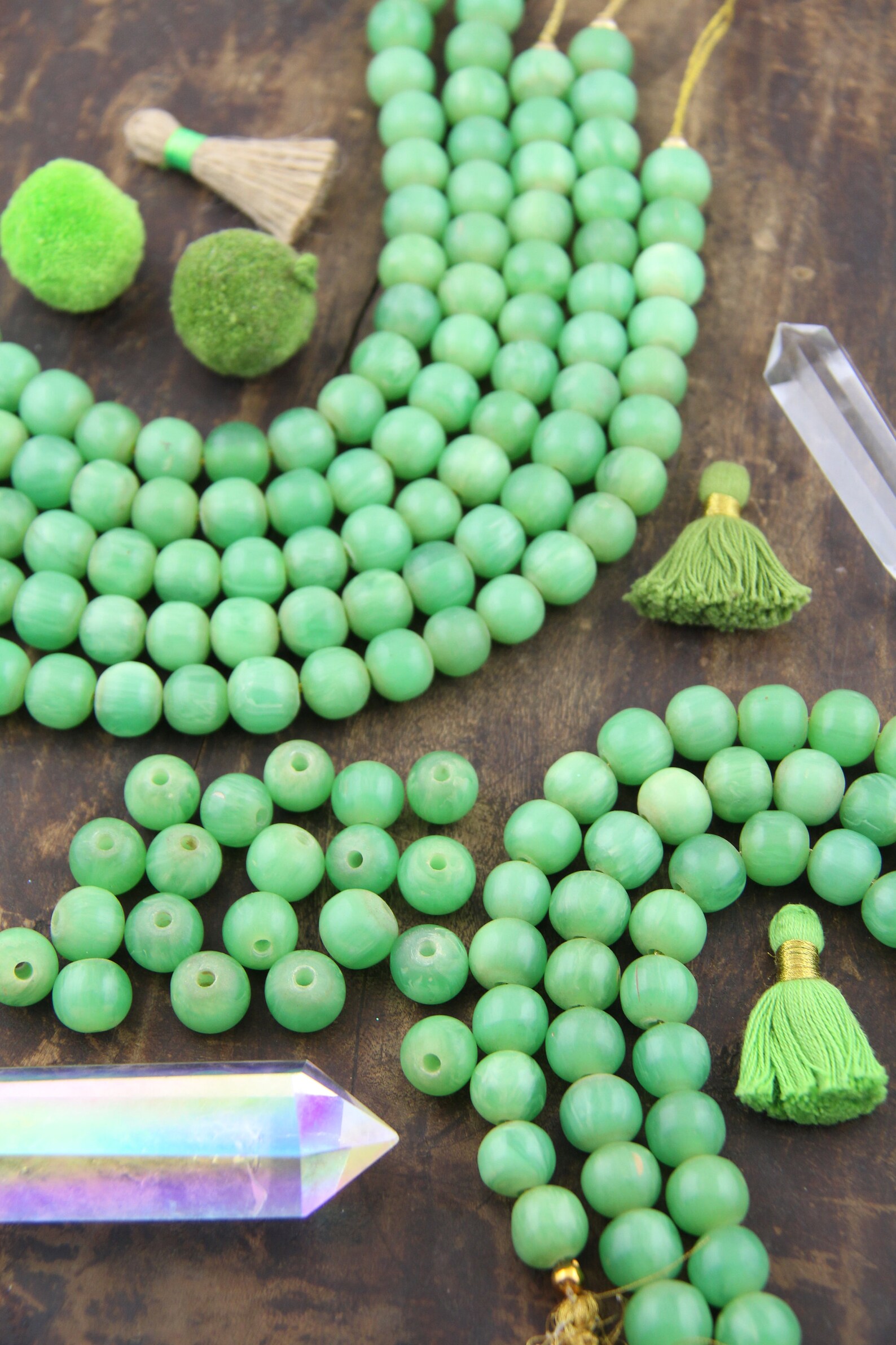 Round Green Beads: Handmade Resin Beads, 12mm, Seafoam Green, DIY ...
