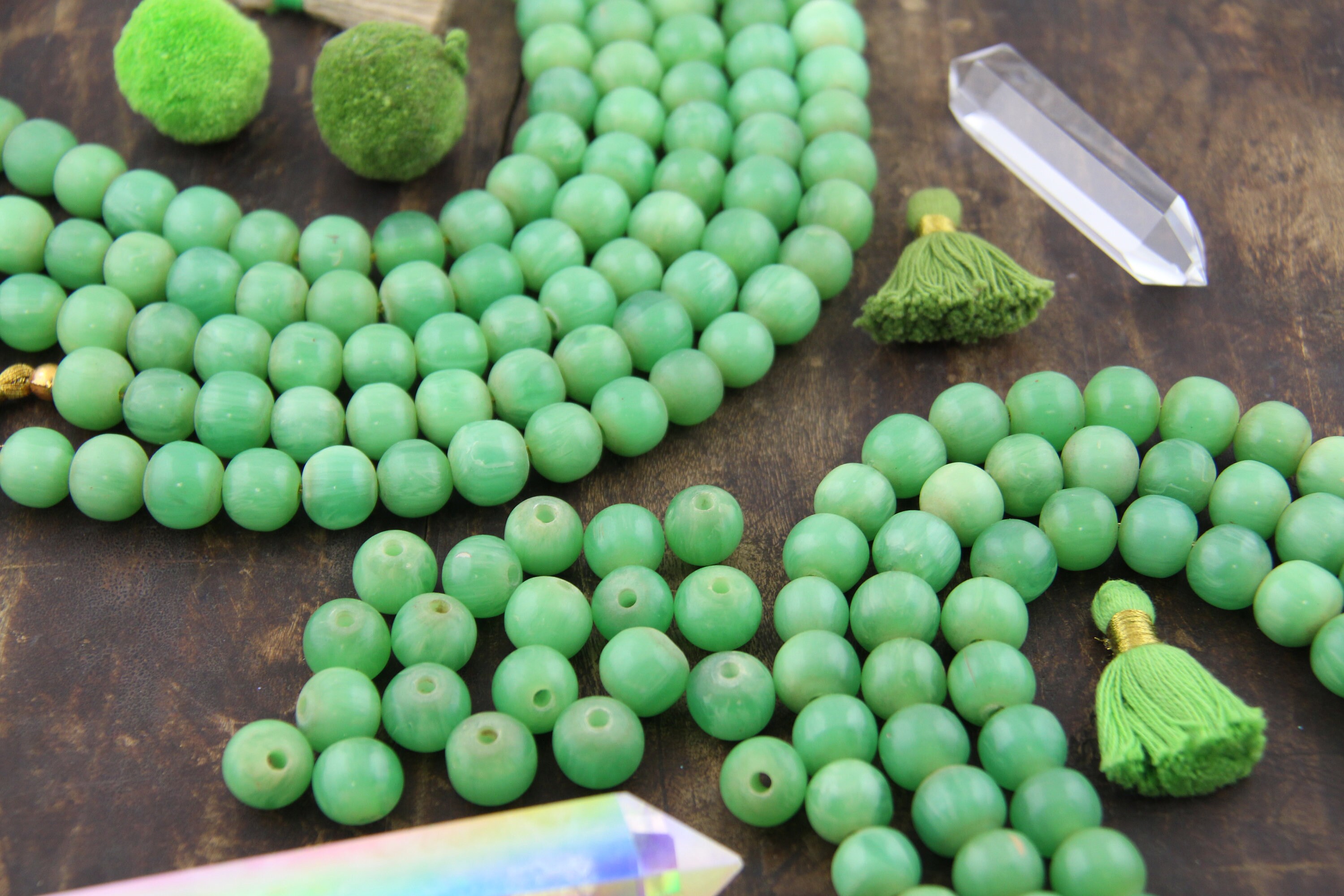 Round Green Beads: Handmade Resin Beads, 12mm, Seafoam Green, DIY ...