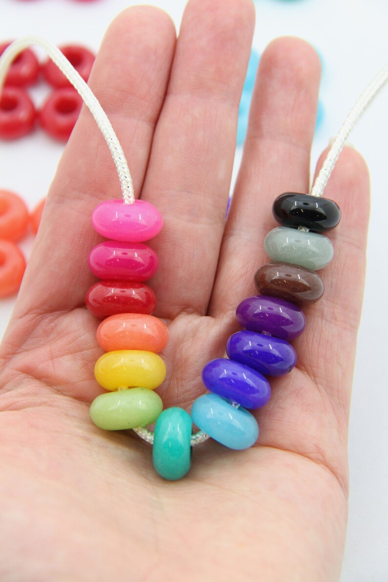 Candy Jade Large Hole Euro Beads Slider Beads 15mm 5mm - Etsy