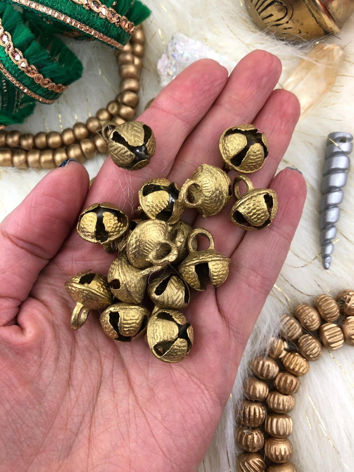 Medium Nepali Jingle: Brass Bells With Clapper, Made in Nepal, 15x19mm ...