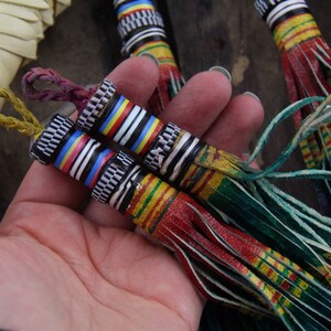 Ombre Multi-colored Goat Leather Tassel, African Tuareg Fringe, Purse ...