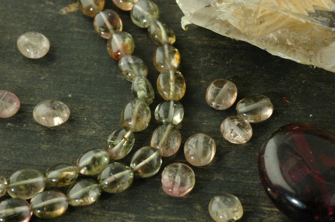 Gazing Pond: Tourmaline Smooth Pebble Beads, 10 Beads, 5x5mm ...