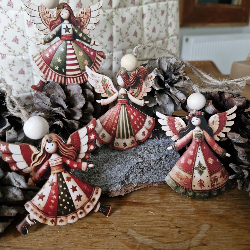 Wooden Angels Hanging - Etsy UK