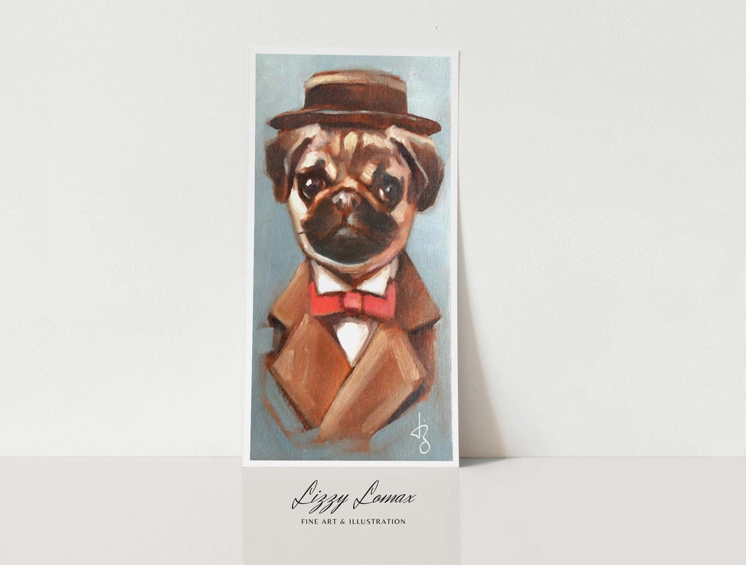 Pug Art, Funny Pug Print, Pug Wall Decor, Cute Pug Decoration, Pug in ...