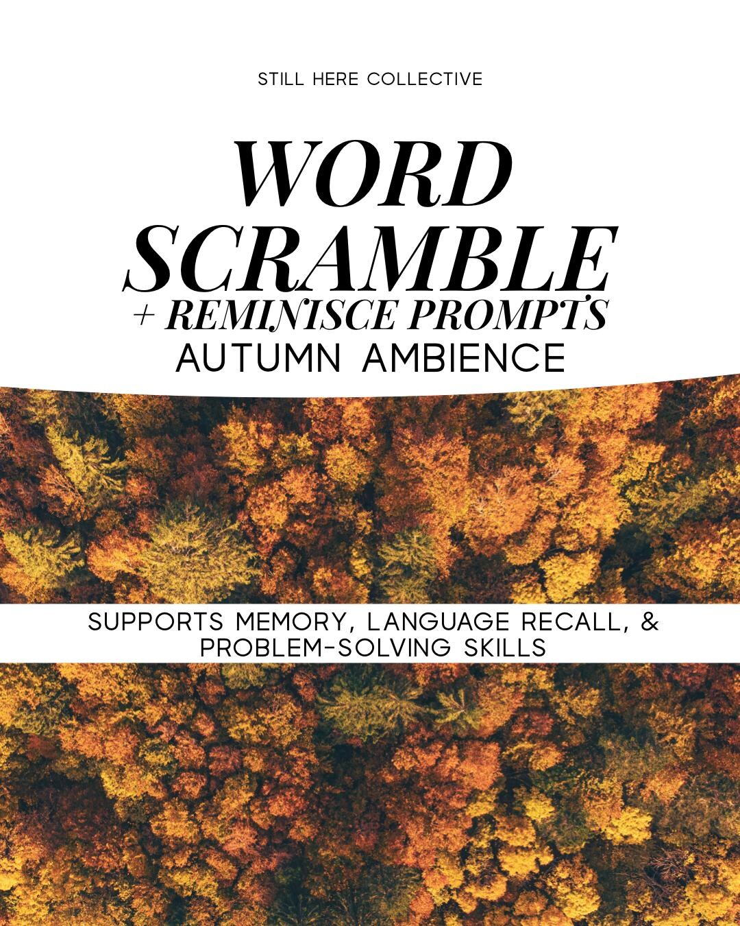 Word Scramble: Autumn Ambience | Alzheimer's Activity | Memory Care ...