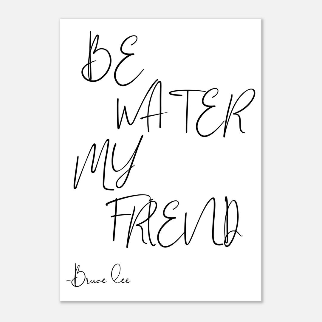 Bruce Lee 'be Water' Quote Poster: Martial Arts Wall Art - Etsy