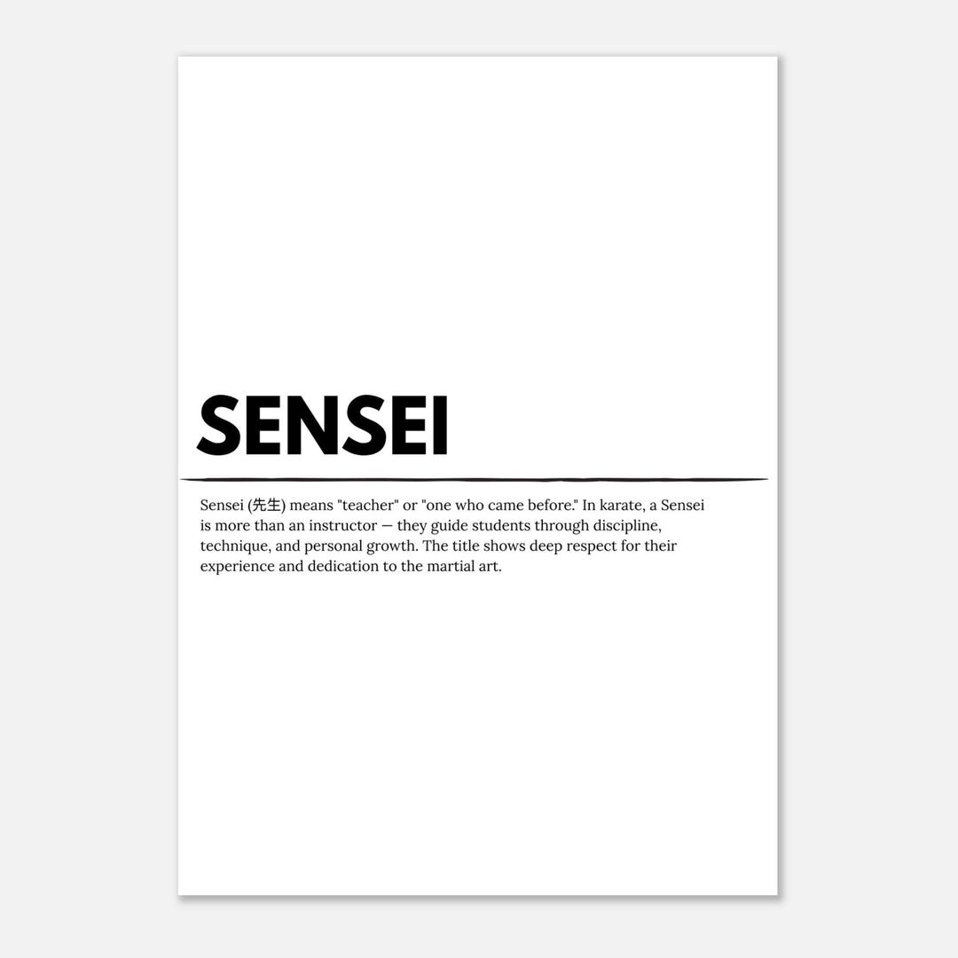 Sensei Karate Poster Martial Arts Wall Art Minimalist Dojo Decor Gift ...