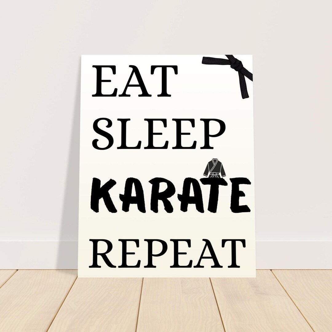 Karate Kids Room Poster Eat Sleep Karate Repeat Martial Arts Wall Art ...