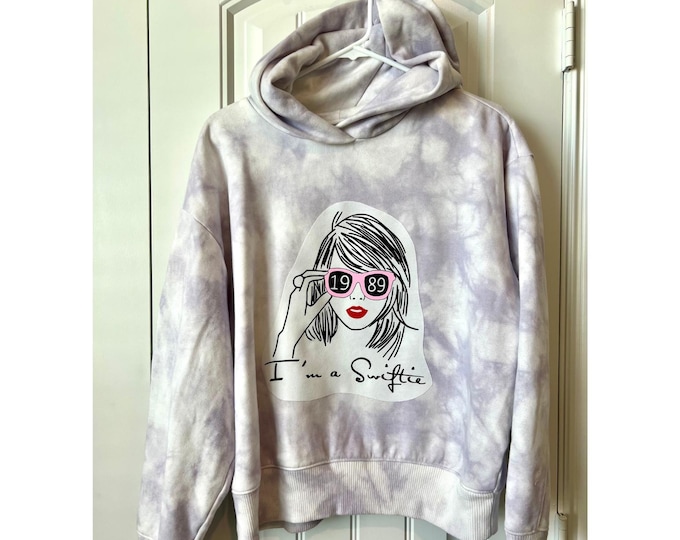 Up Cycled "i'm a Swiftie" Purple Marble Hoodie - Etsy