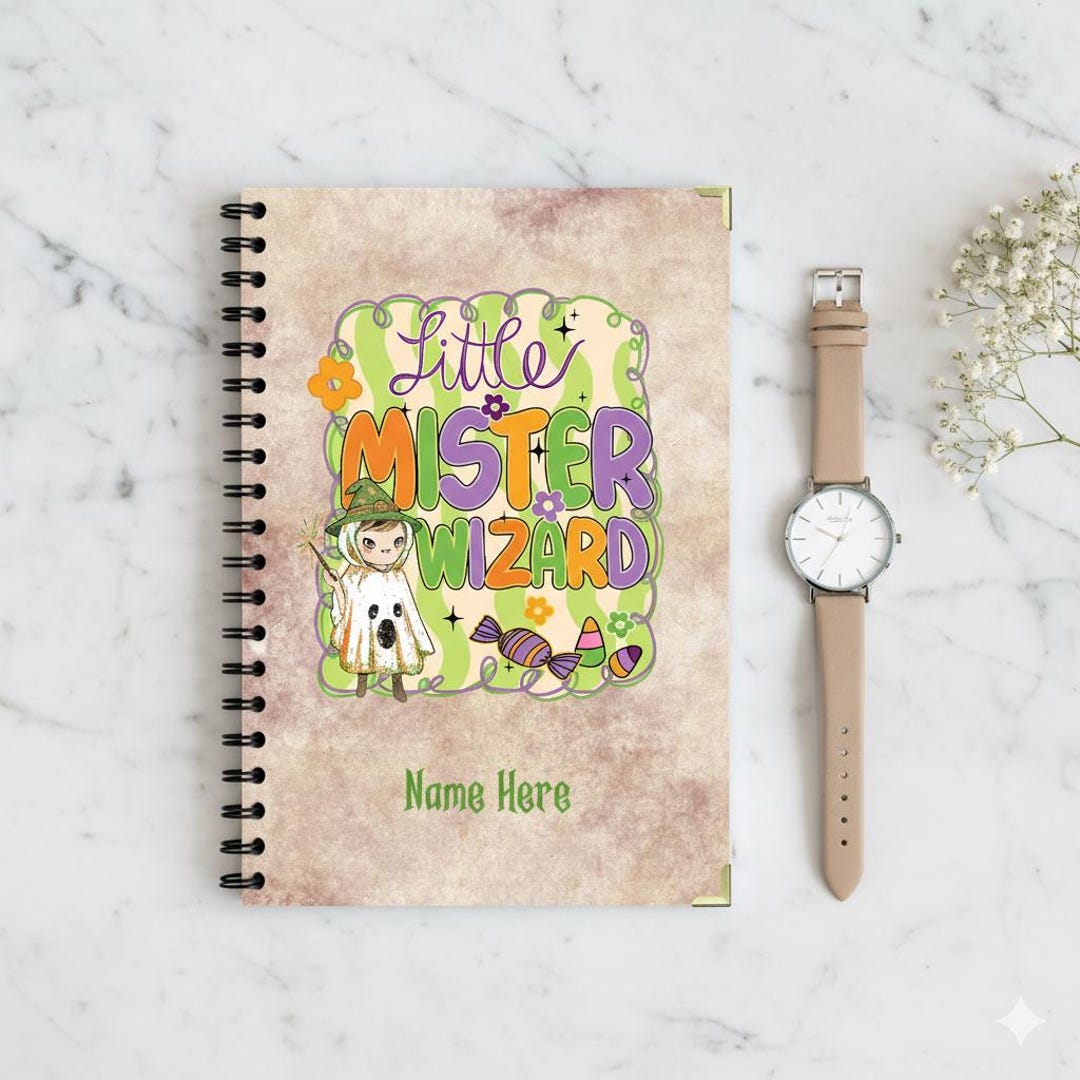 Retro Boy Wizard Halloween Spiral Journal Notebook - Etsy
