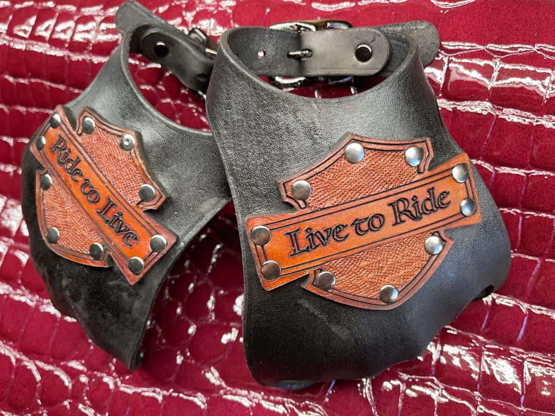 Heavy Leather Knuckle Guards, Biker. Mechanic Live to Ride Edition - Etsy