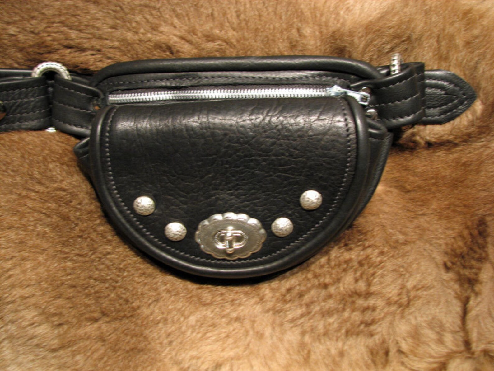 Black Buffalo and Old Silver Hip Pouch | Etsy