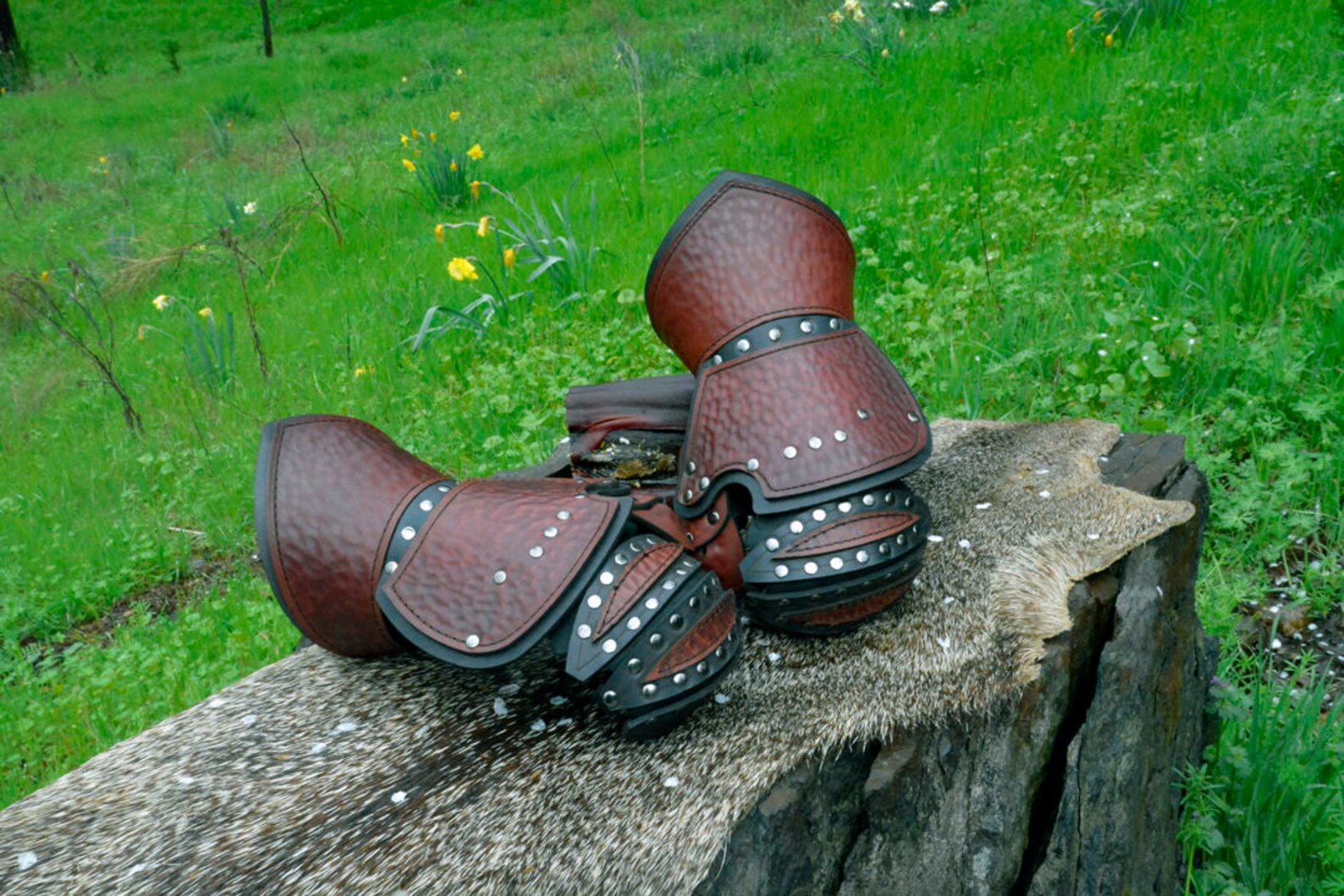 Double Leather Clamshell Gauntlets - Etsy