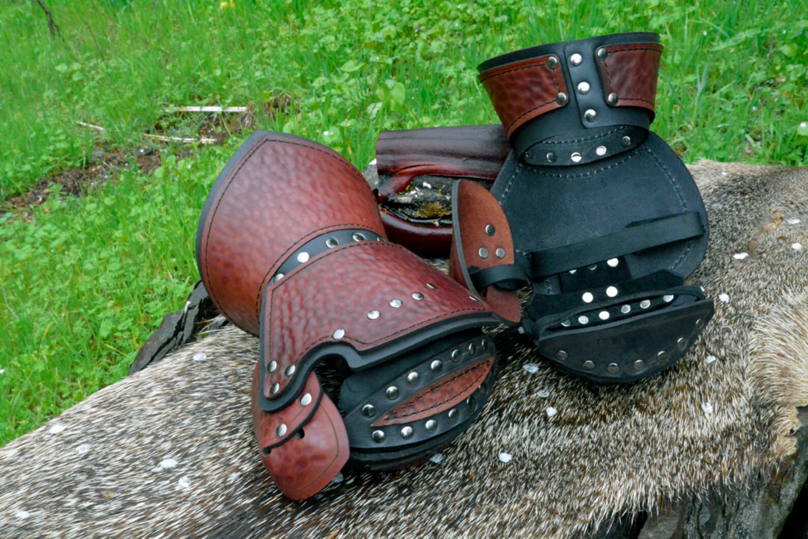 Double Leather Clamshell Gauntlets - Etsy