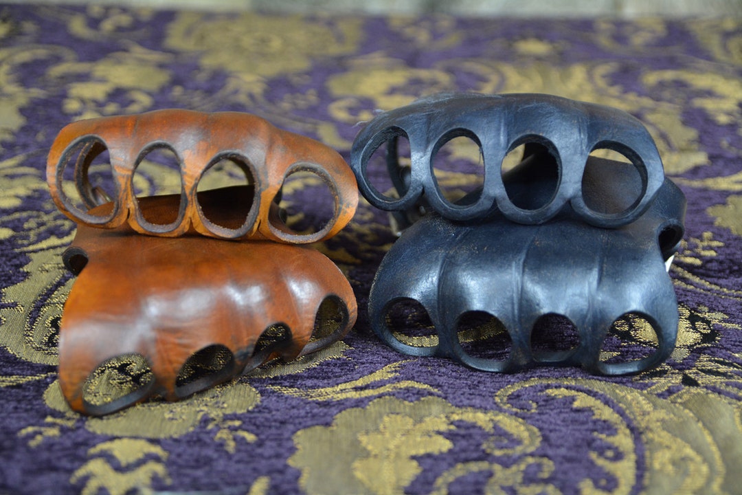 Heavy Leather Knuckle Guards, Shinai Training, Swordplay, Biker ...