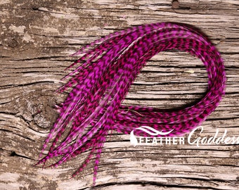 12 Grizzly Dyed Red Feather Hair Extensions Premium Quality - Etsy