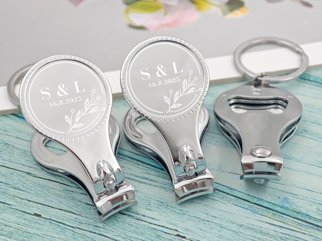 Personalized Metal Nail Clippers Bottle Opener: Engraved Wedding Favors ...
