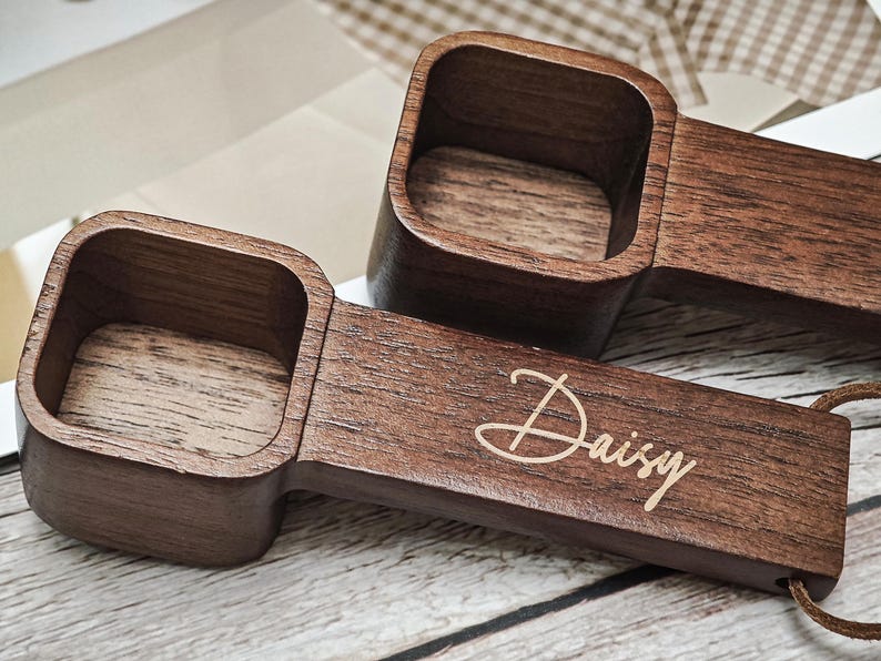 Personalized Walnut Coffee Spoon: Engraved Wooden Gift - Etsy