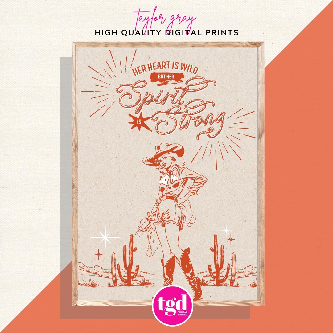 Vintage Cowgirl Poster, Retro Cowgirl Art, Western Aesthetic, Apartment ...