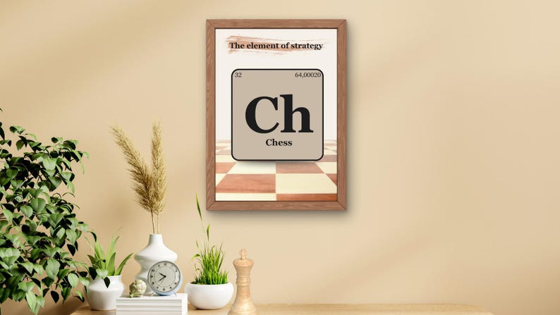 Chess Poster Printable - Periodic Table Chess Art, Gift for Chess ...