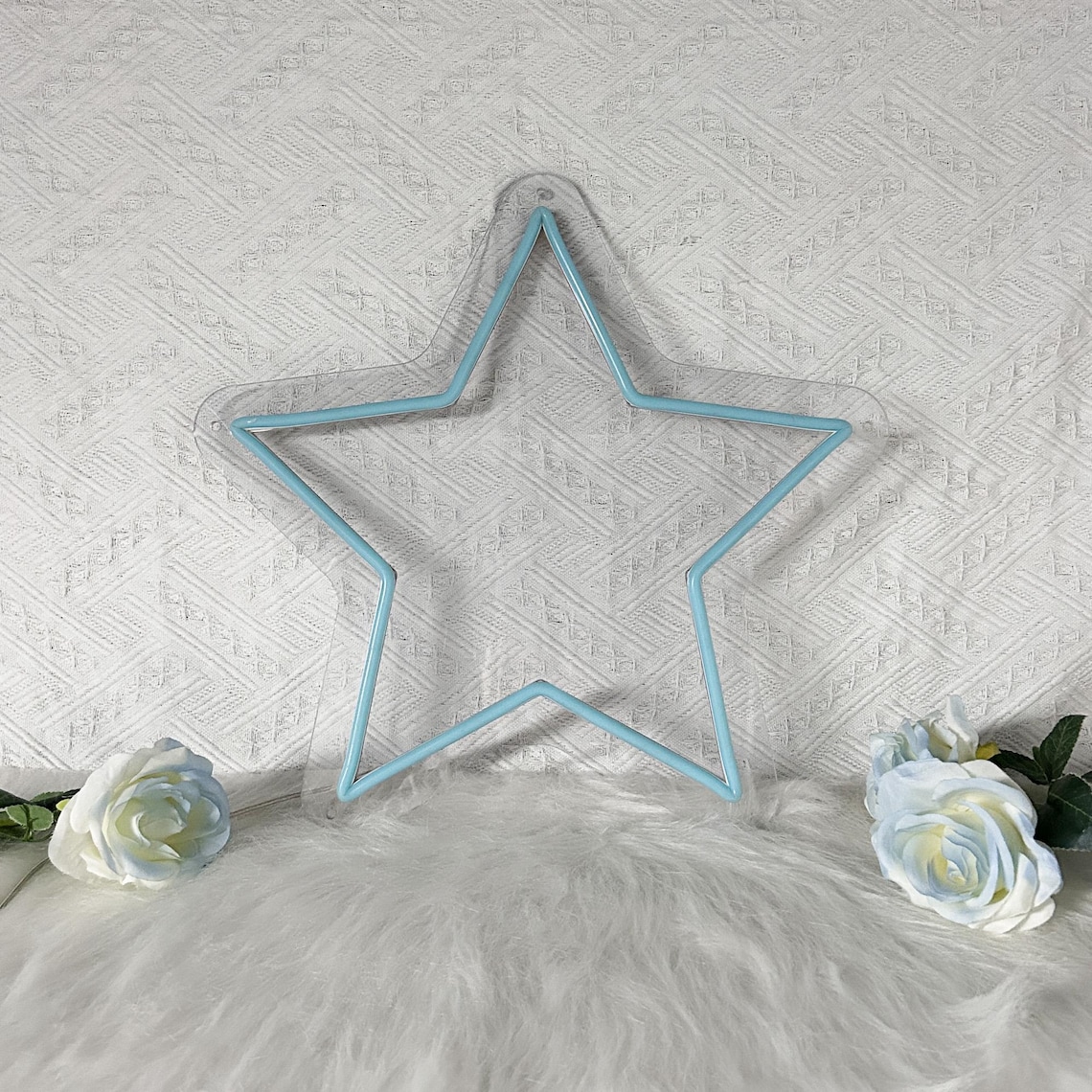 Star Neon Sign,led Neon Star Sign,star Led Light Up,led Ice Blue Star ...