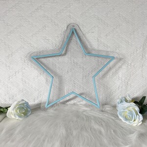Star Neon Sign,led Neon Star Sign,star Led Light Up,led Ice Blue Star ...