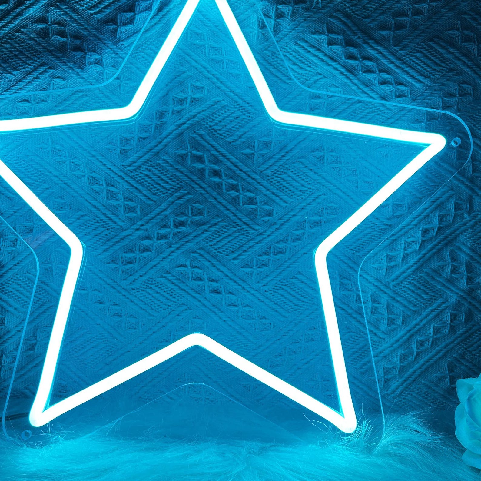 Star Neon Sign,led Neon Star Sign,star Led Light Up,led Ice Blue Star ...