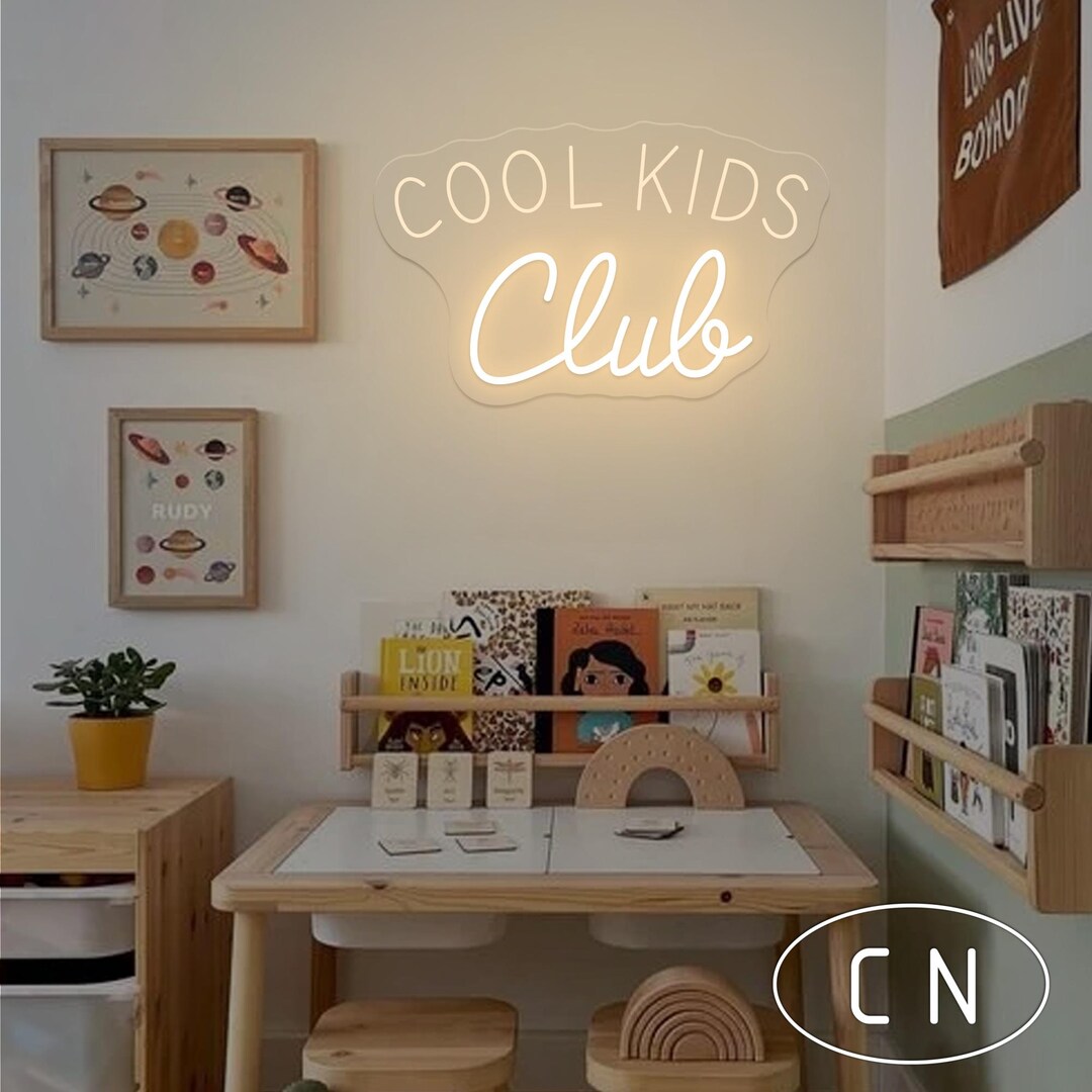 Cool Kids Club Neon Sign,kids Club Home Sign,kids Room Wall Art ...