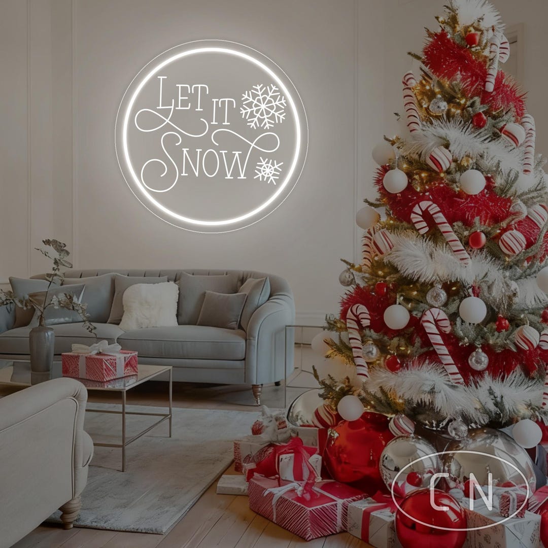 Let It Snow Christmas Neon Sign,merry Christmas Neon Sign,snowflake ...