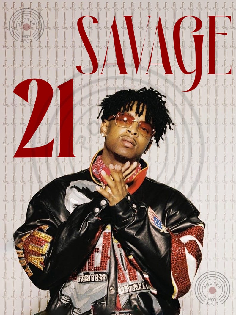 21 Savage Digital Poster - Etsy