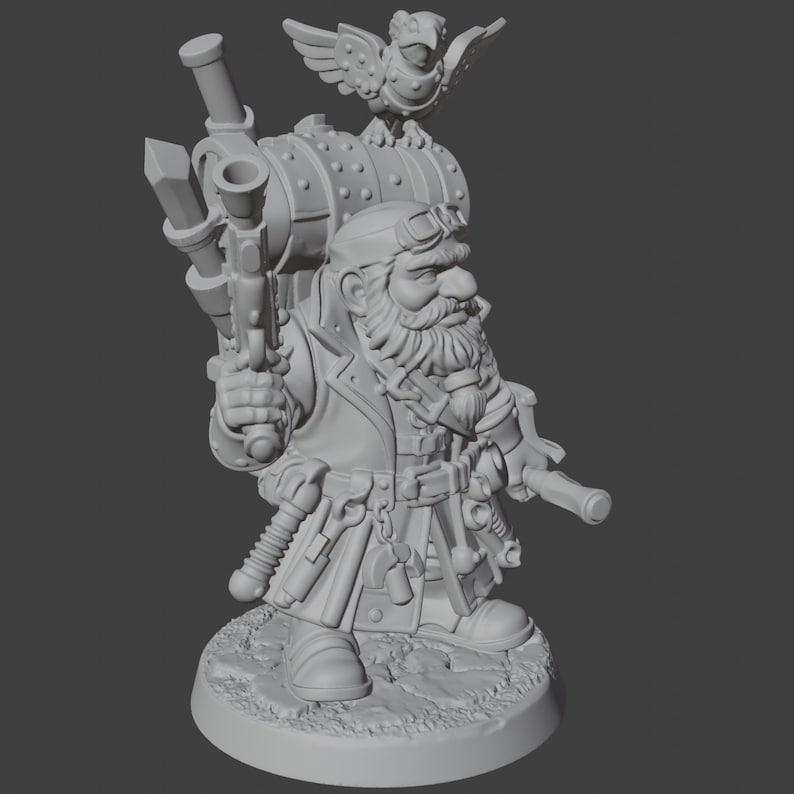 Steampunk Dwarf - STL File for 3D Print & OBJ With Texture - Etsy