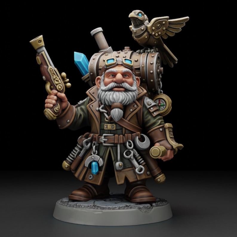 Steampunk Dwarf - STL File for 3D Print & OBJ With Texture - Etsy