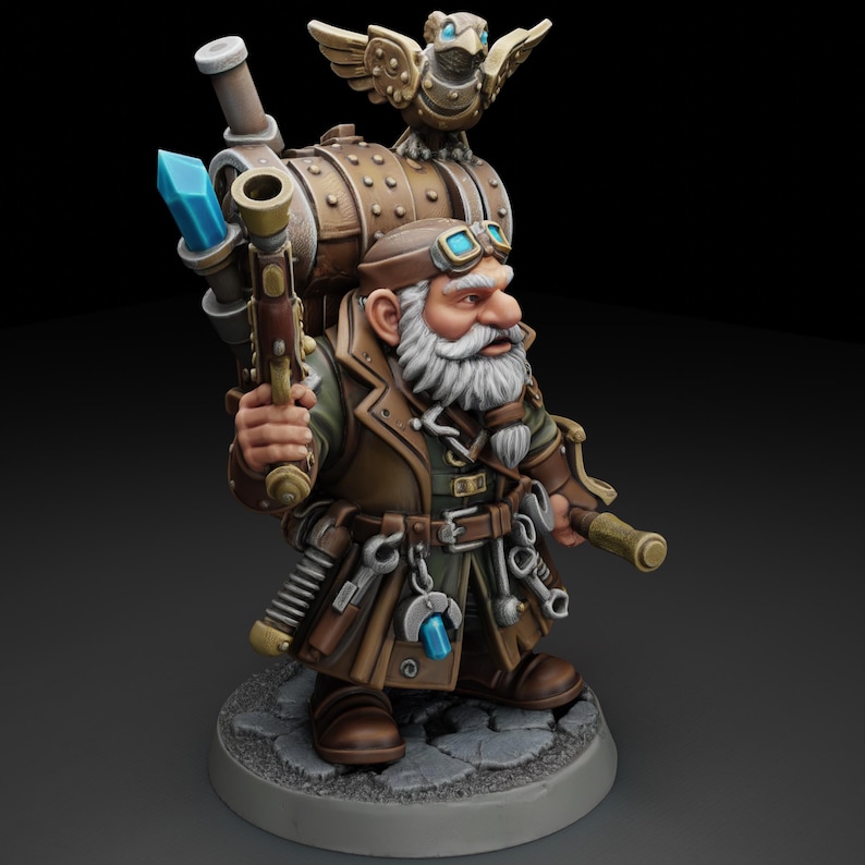 Steampunk Dwarf - STL File for 3D Print & OBJ With Texture - Etsy
