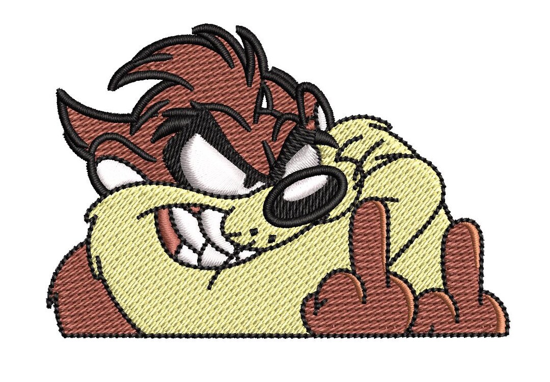 Taz Smirking Embroidery Design - Etsy