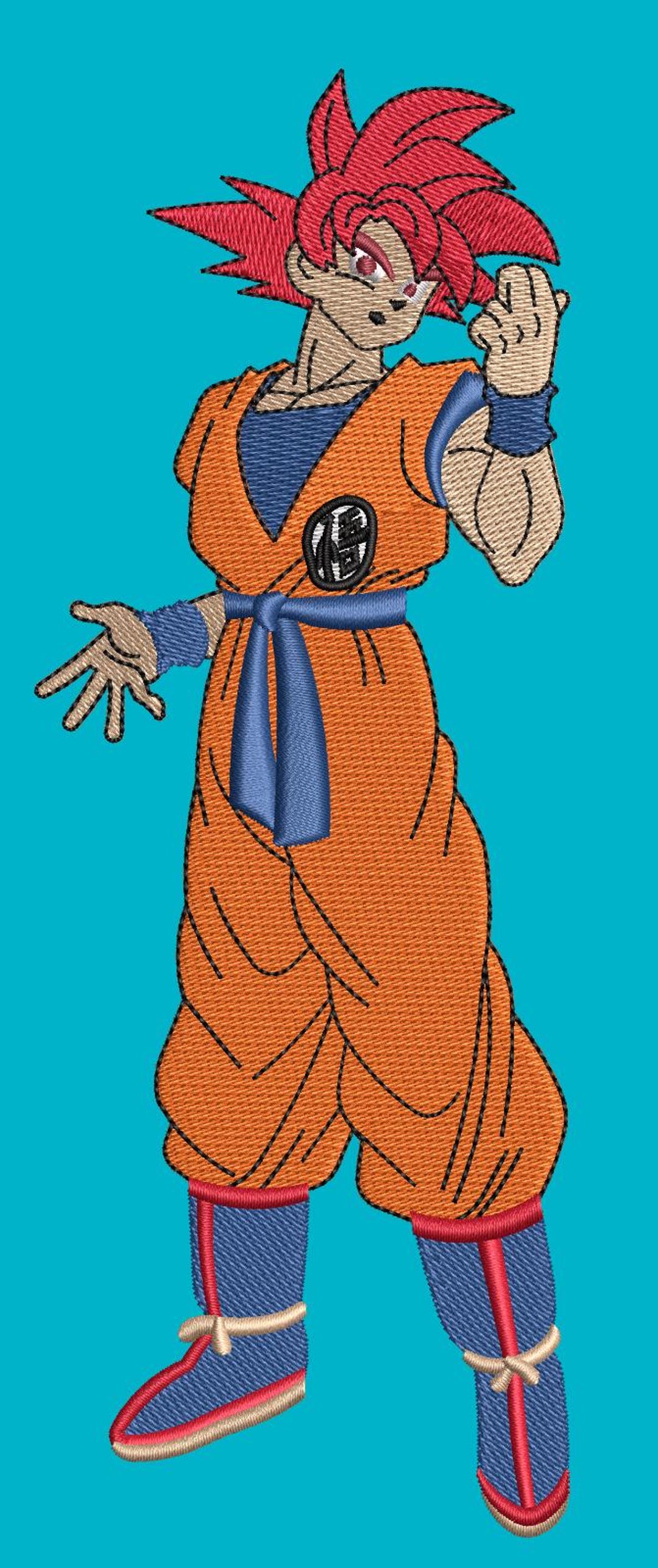 Goku Embroidery Design - Etsy