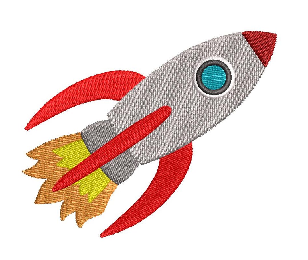 Space Rocket Embroidery Design (left Chest & Cap Size) - Etsy
