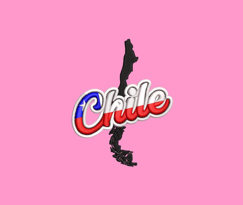 Chile Map Embroidery Design - Digital Download - Etsy