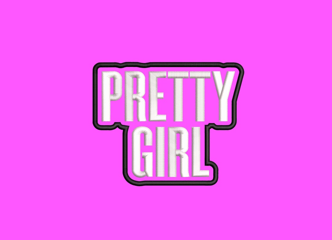 Pretty Girl Patch Embroidery Design - Digital Download - Etsy
