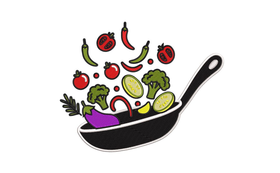 Frying Pan Embroidery Design - Digital Download - Etsy