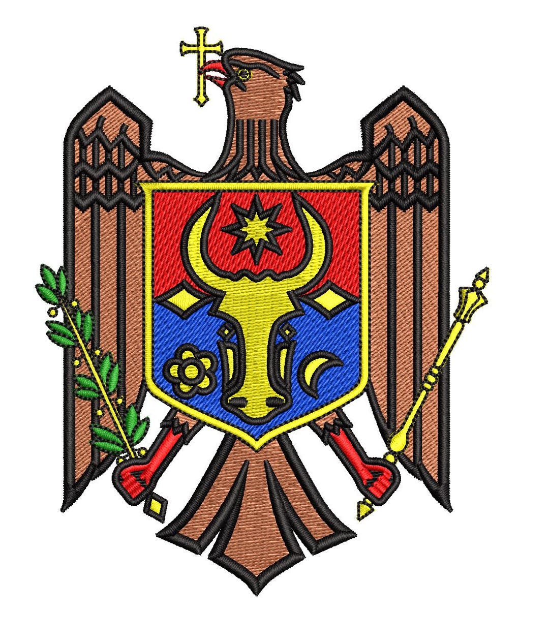 Coat of Arms Moldova Embroidery Design - Etsy