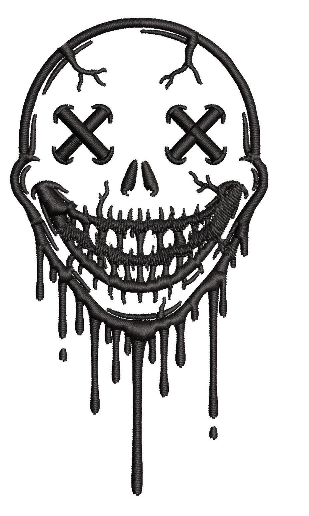 Dead Smiley Face Embroidery Design - Etsy