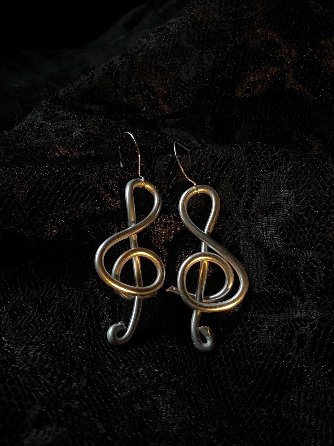Smaller Music Note Dangle Drop Earrings - Etsy
