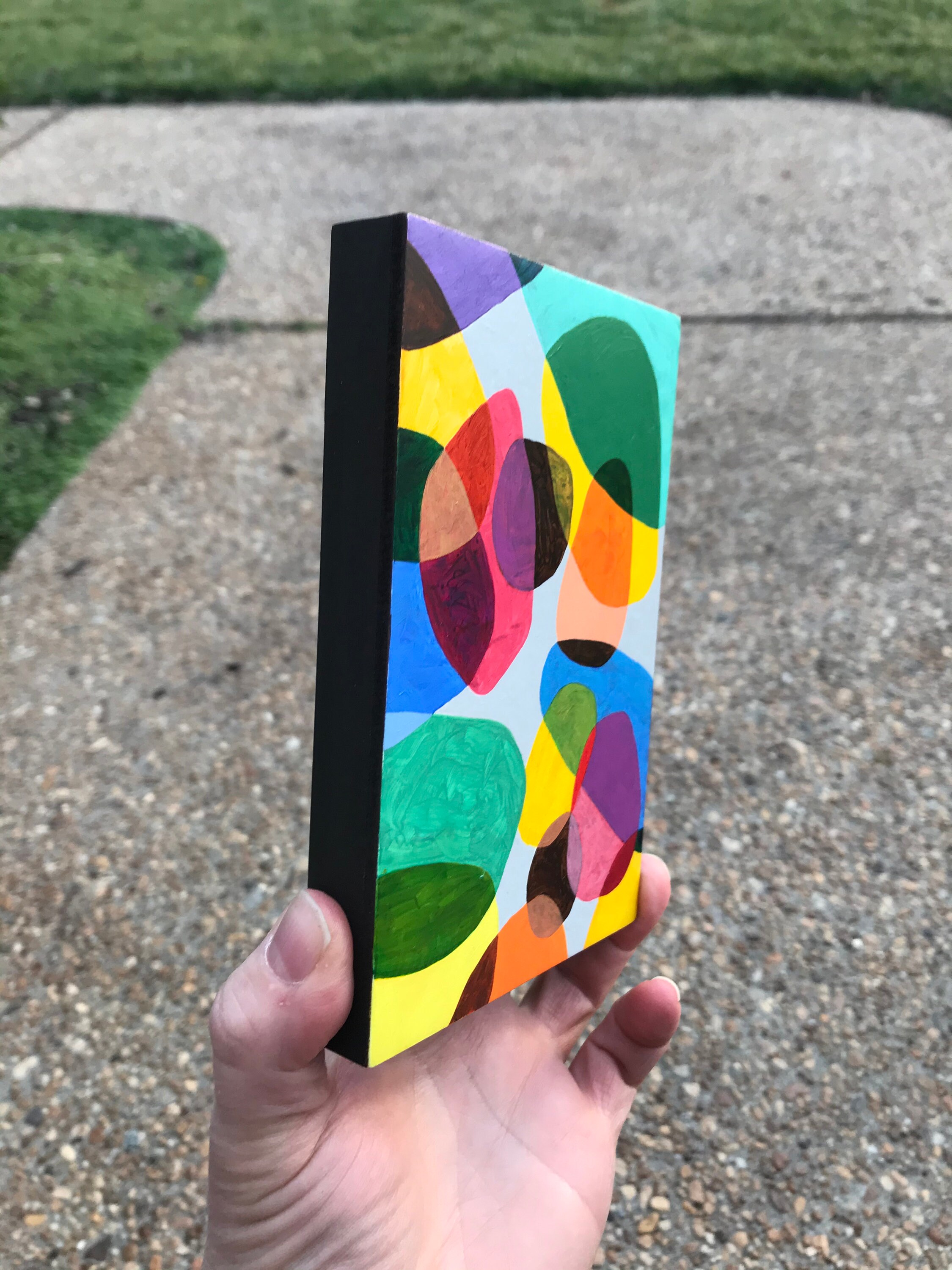 Color Wedge Two: Original Colorful Abstract Oil Painting 4”x6” Modern ...