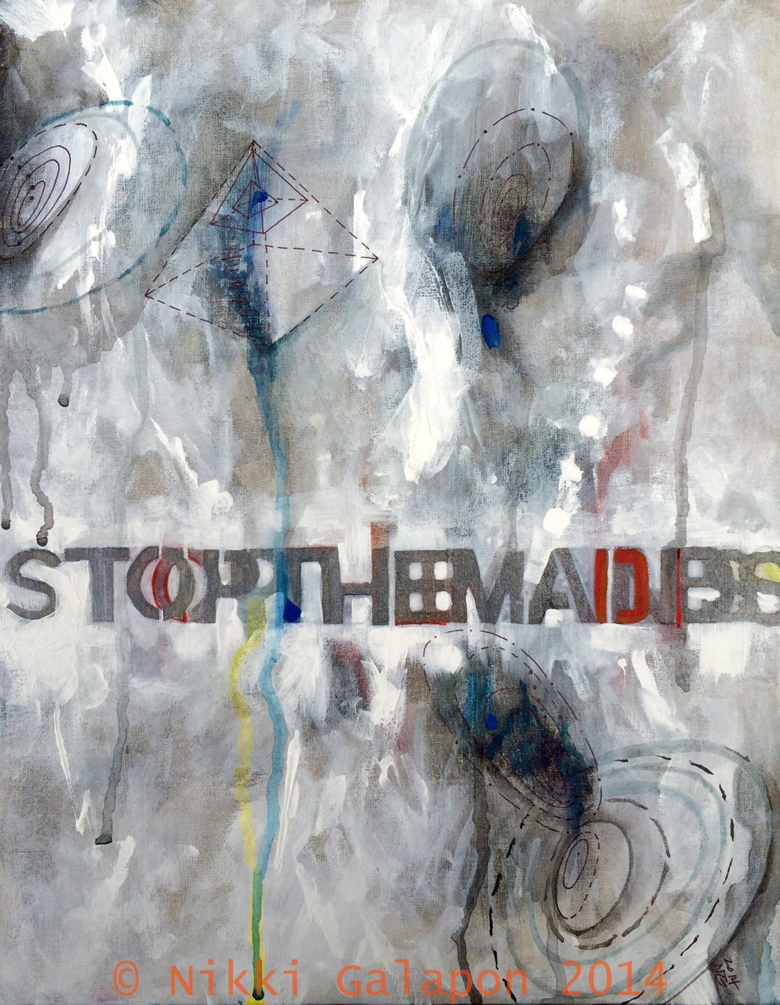 Stop the Madness, Original Abstract Expressionist Painting on Canvas ...