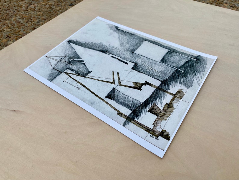 Architecture Travel Sketch Le Corbusier Monastery of Sainte-marie De La ...