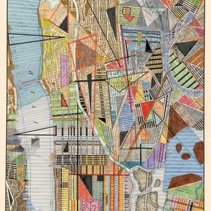 Upper and Lower Manhattan Prints: Two 17"x22" Archival Artwork ...