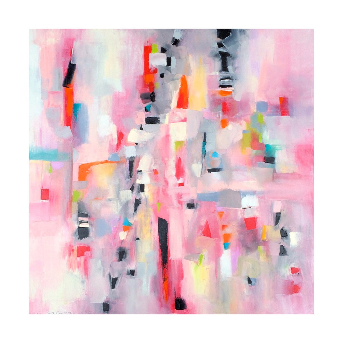 Relax: Original Abstract Expressionist Modern Art Colorful Oil Painting ...