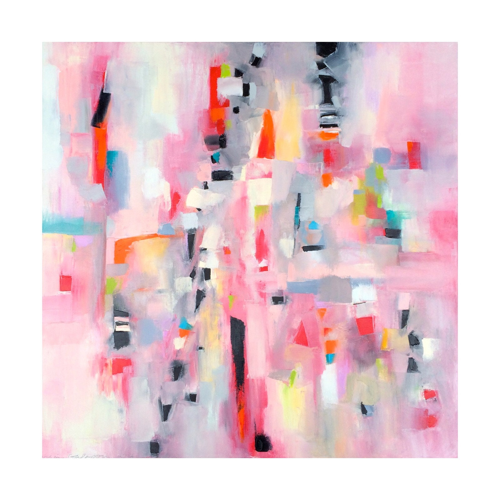 Relax: Original Abstract Expressionist Modern Art Colorful Oil Painting ...